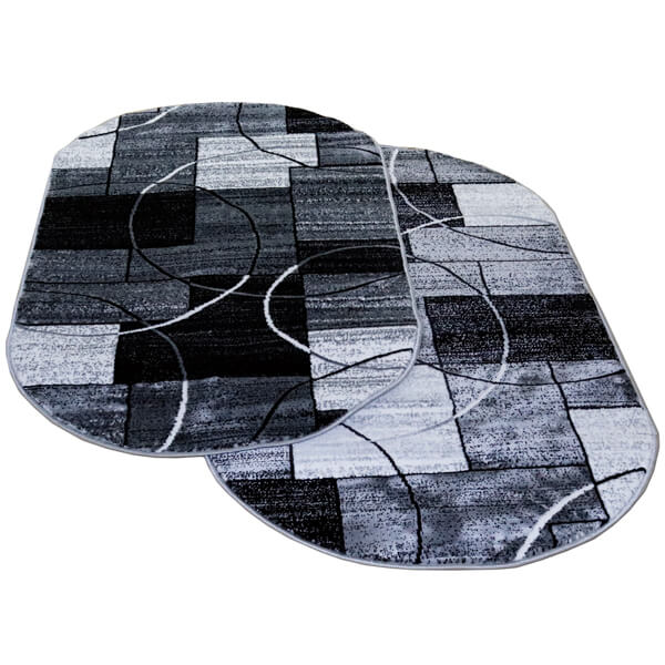 Set 2 buc. Covor geometric oval Pasa Gri » Agora Carpet